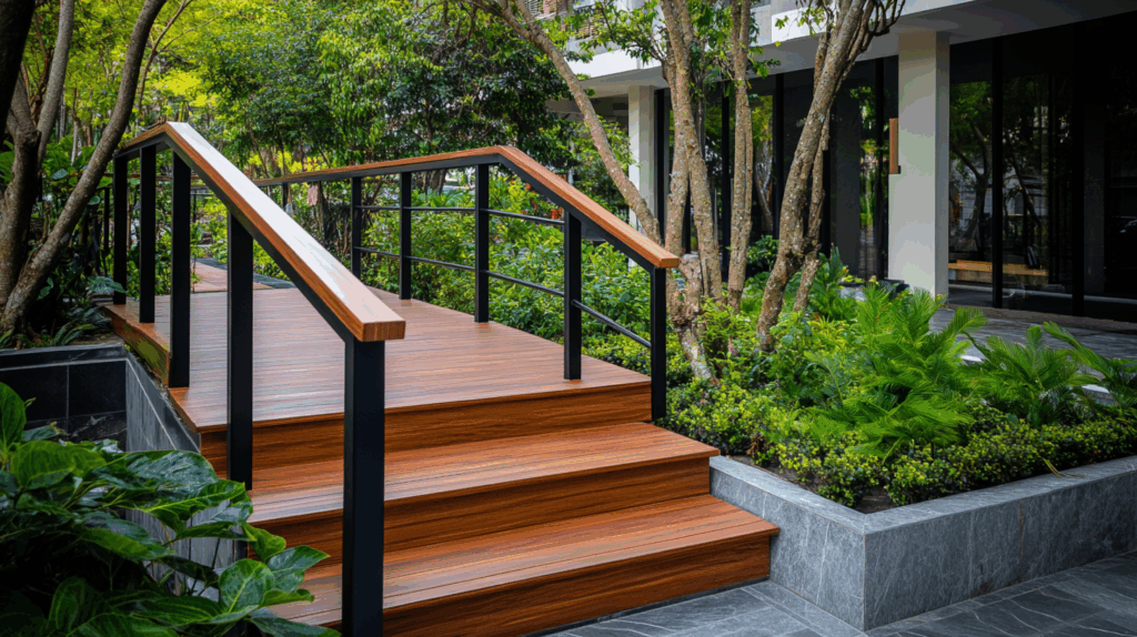 Wood and Metal Handrail | Durable Wood-Look Handrails – MetalGrain