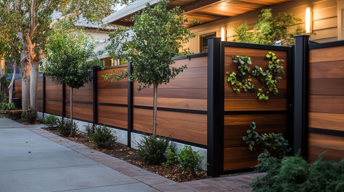 Metal Fence Panels with Wood Posts - MetalGrain