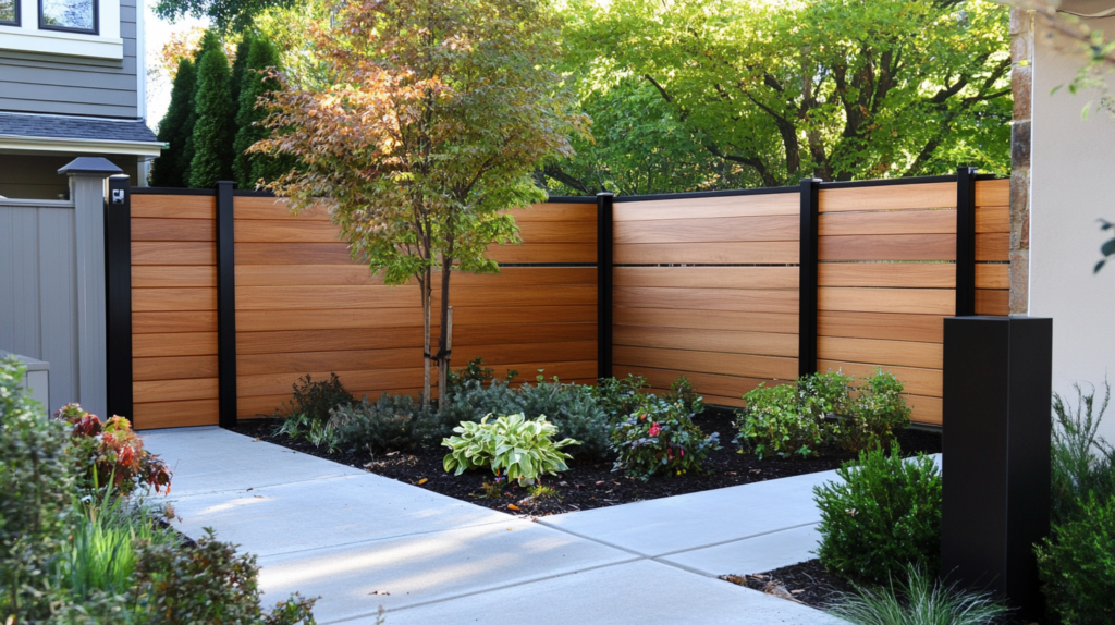 Aluminium Wood Look Fence - MetalGrain