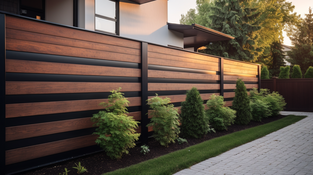 Metal Fence with Wood Frame - MetalGrain