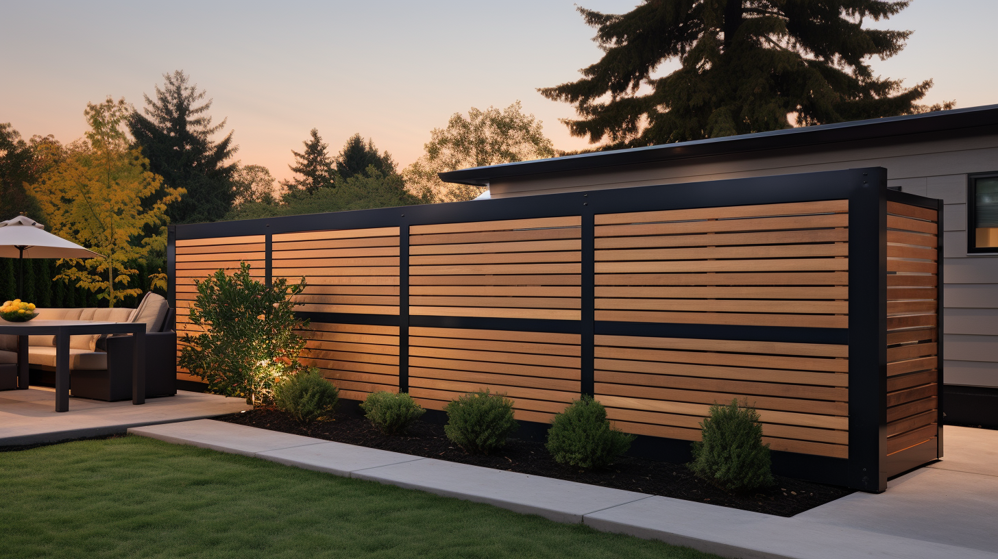 Metal Fence with Wood Inserts - MetalGrain