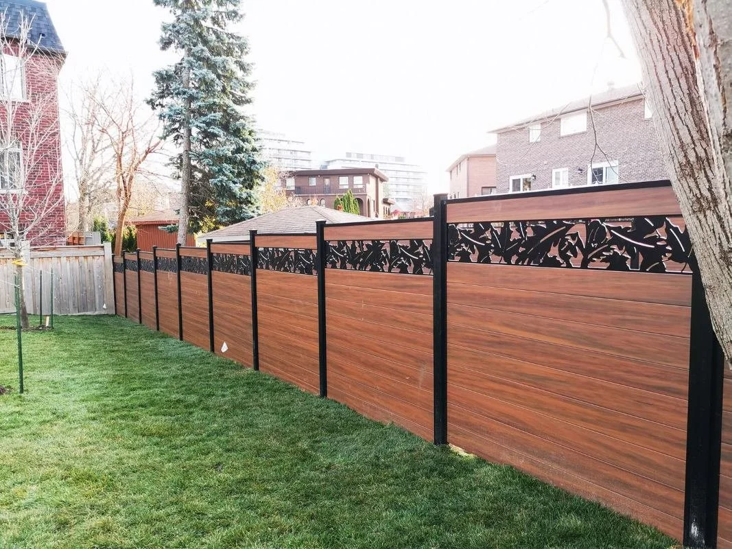 Metal and Wood Privacy Fence